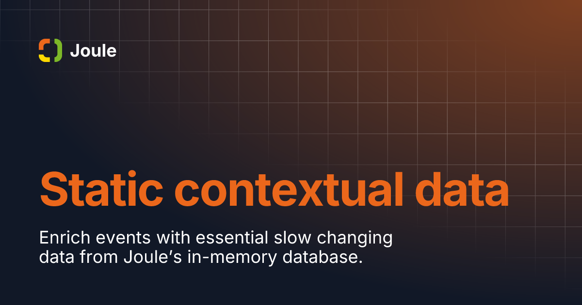 Static contextual data | Joule