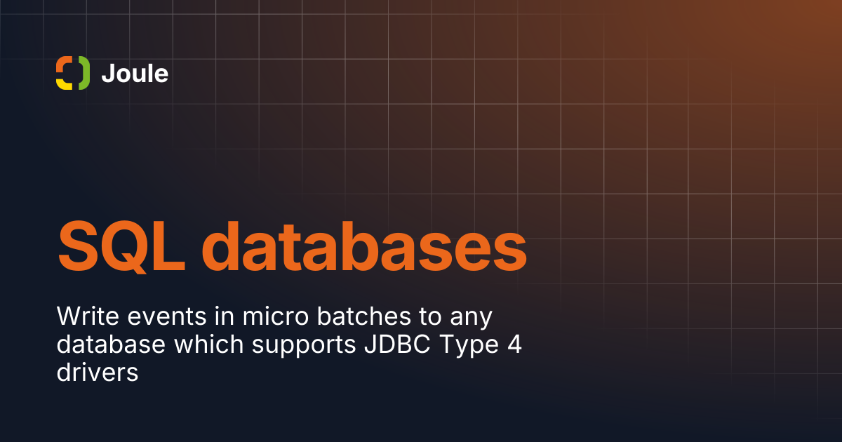 SQL databases | Joule
