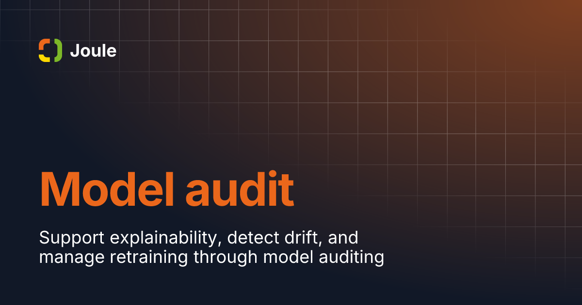 Model audit | Joule