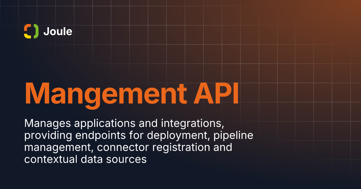 Mangement API | Joule